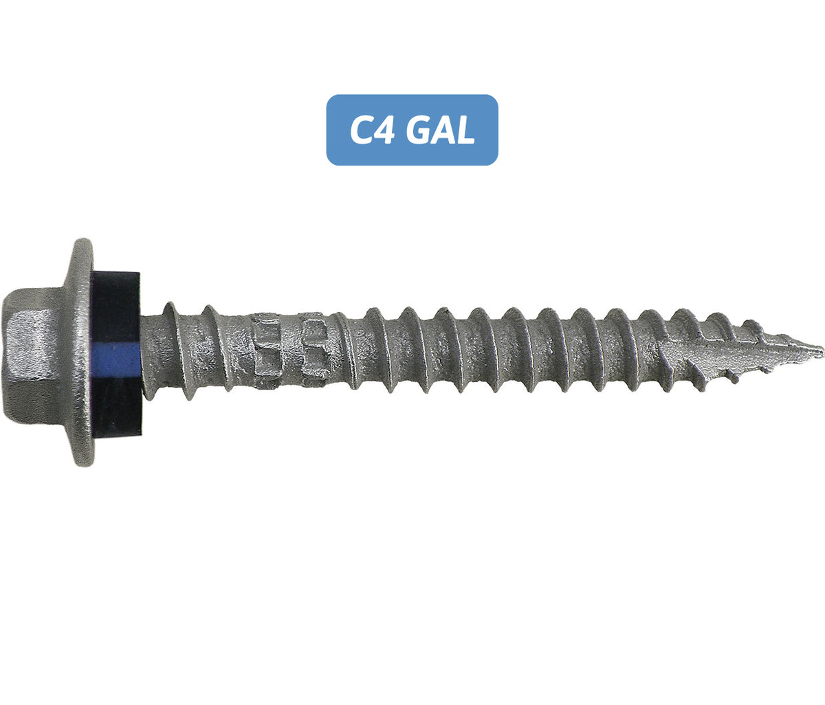 Type 17 Hex Top Grip Roofing Screw - C4 GAL WASHERED — NPX Fasteners